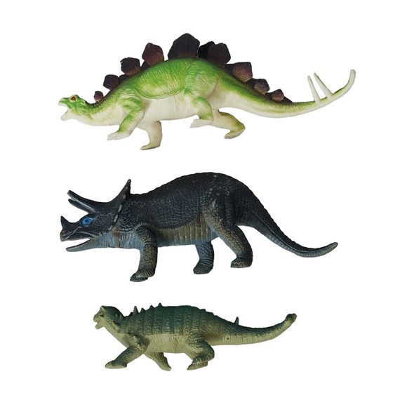 Unbranded | Toys | Retro Plastic Dinosaur Triceratops Stegosaurus ...